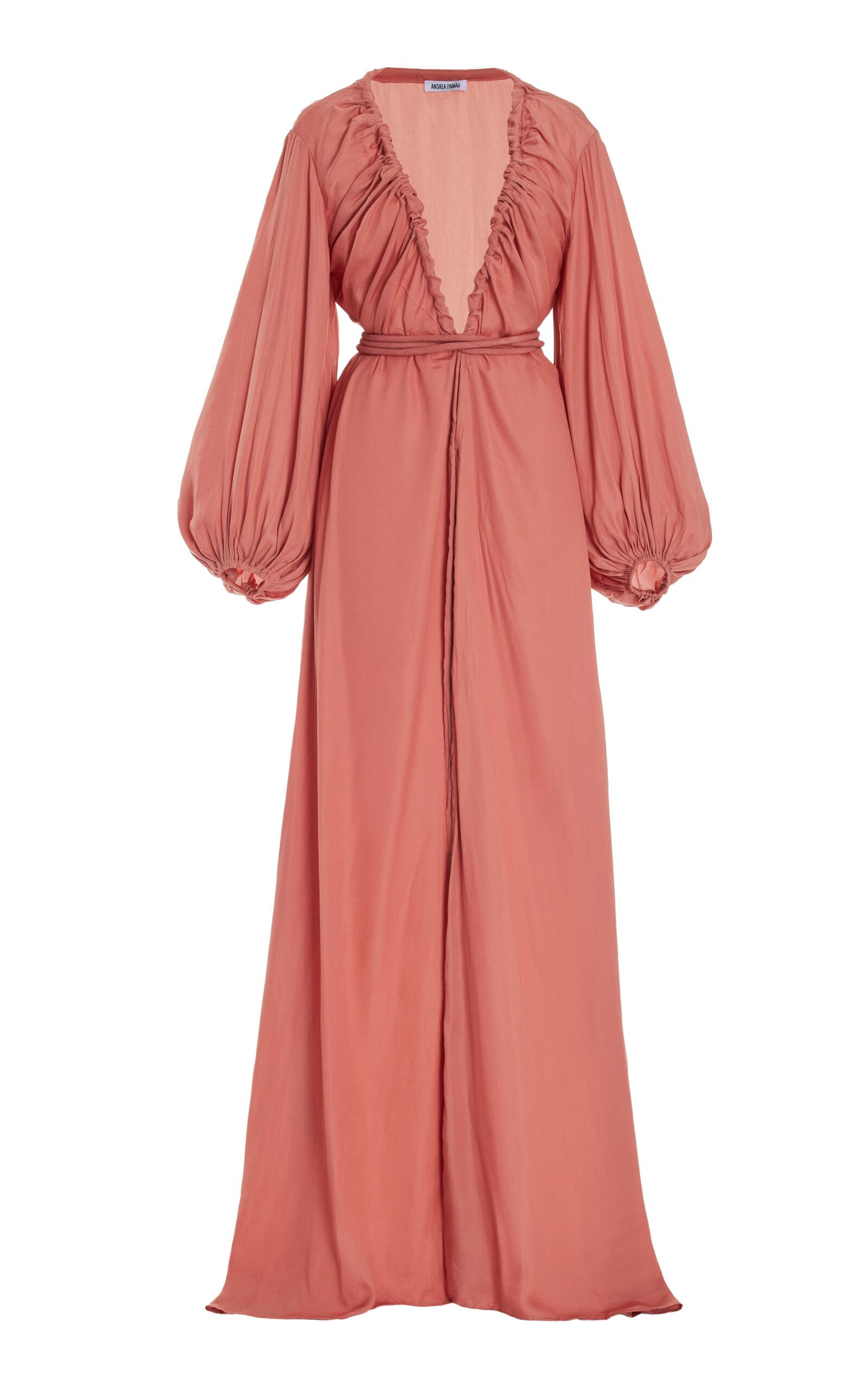 Andrea Iyamah Neema Robe Maxi Dress in Red | Lyst
