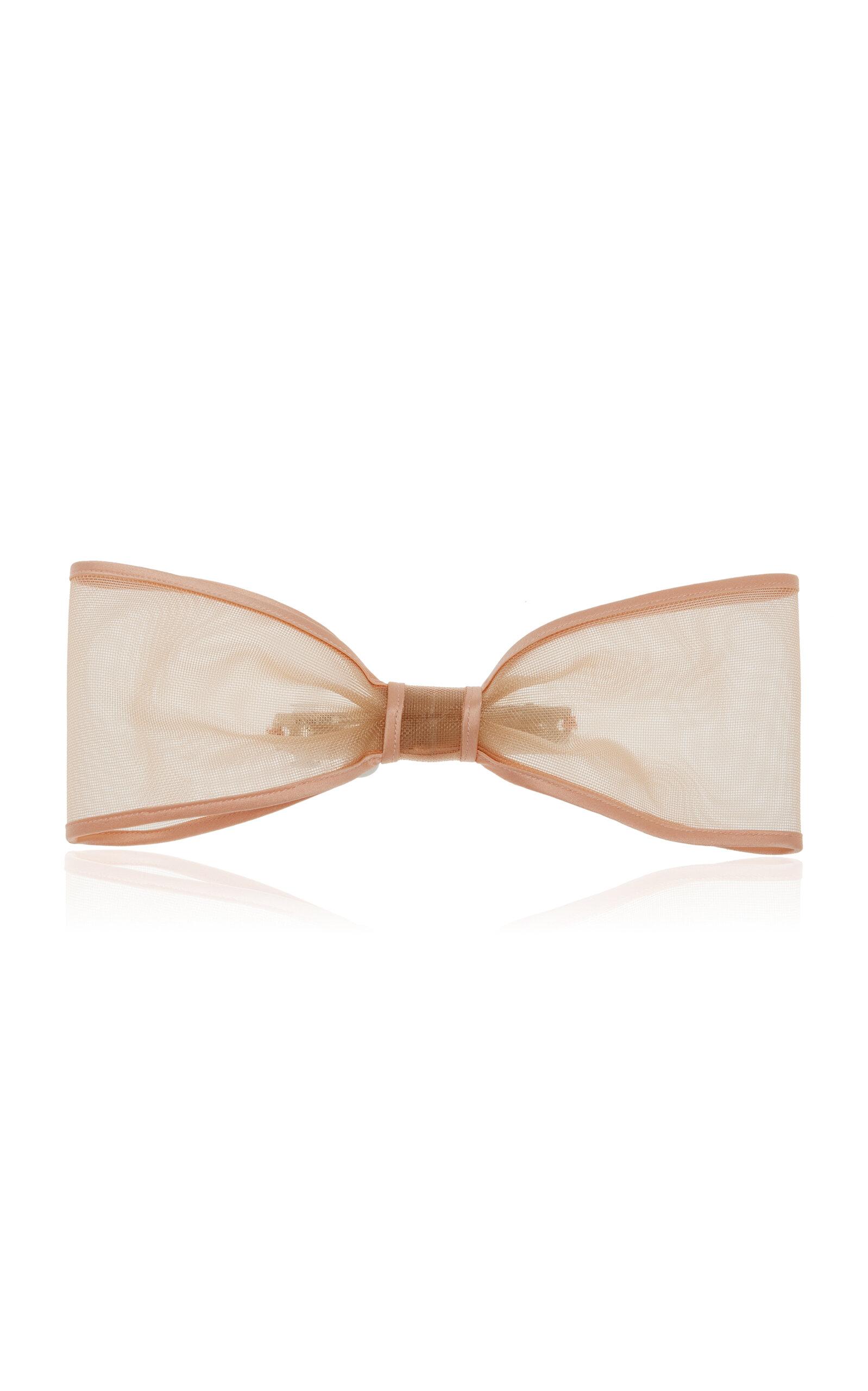Lelet Giselle Satin-trimmed Mesh Bow in Natural | Lyst