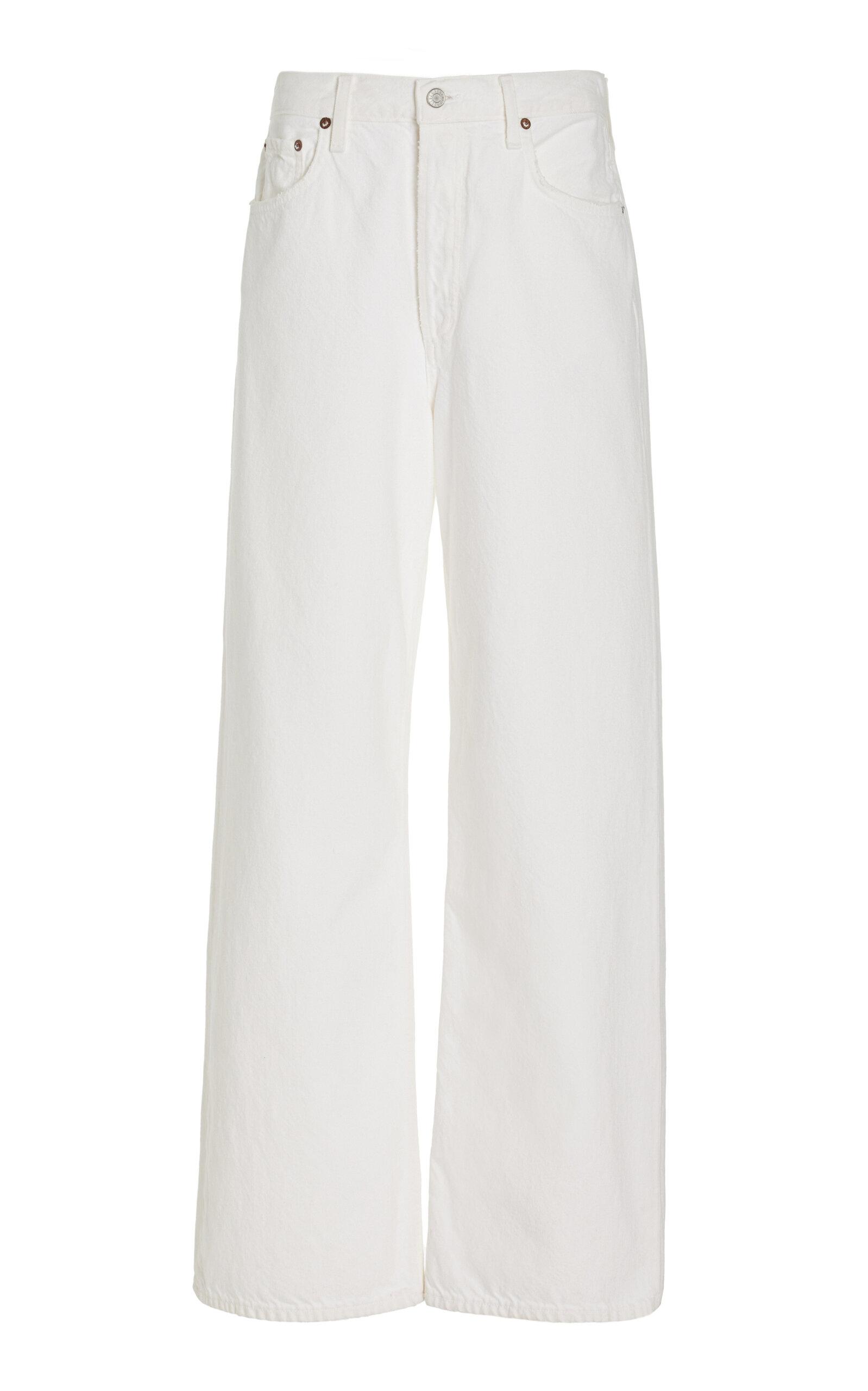 Agolde Rigid Low-slung Baggy Jeans in White | Lyst