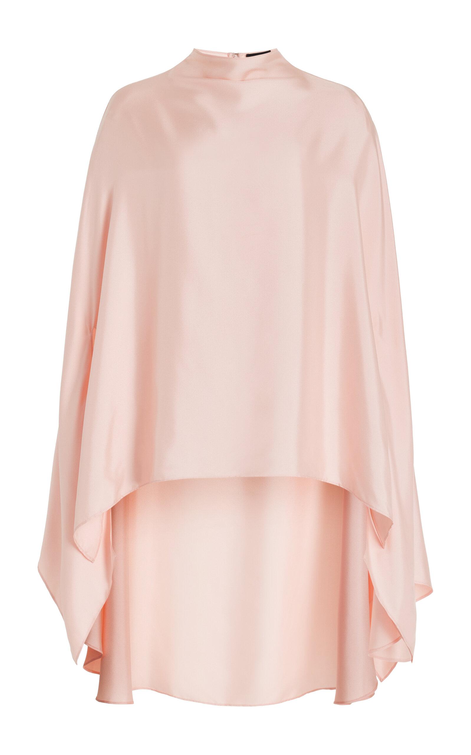 LAPOINTE Oversized Silk-twill Cape in Pink | Lyst