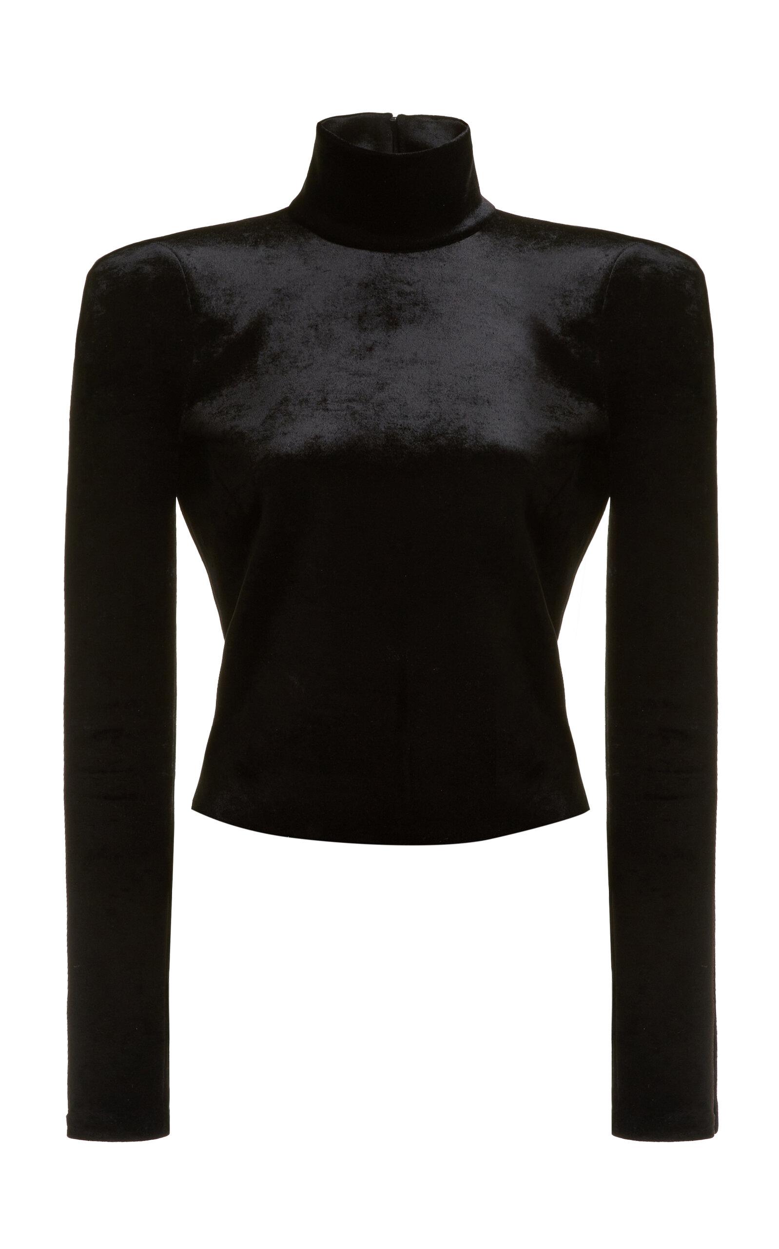 Balenciaga Velvet Turtleneck Bodysuit In Black Lyst