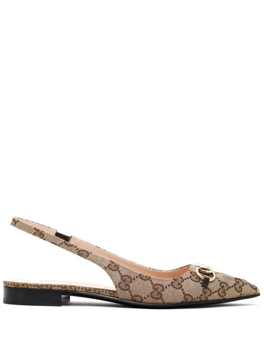 Gucci Flats in Natural | Lyst