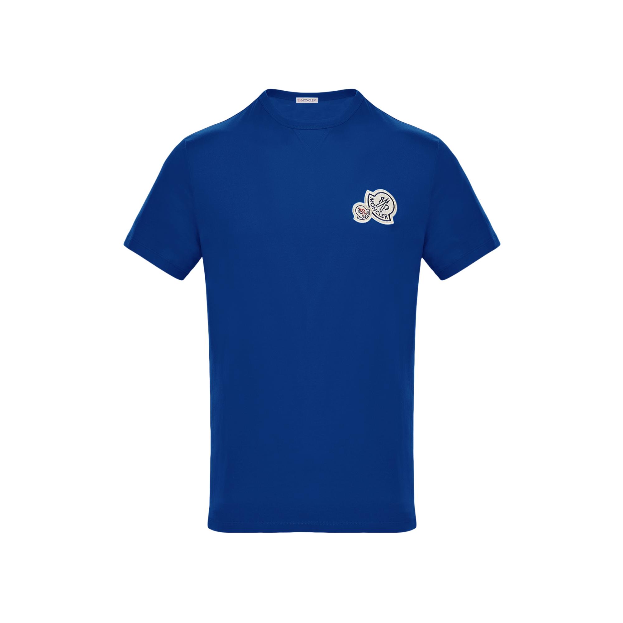 Moncler Denim T-shirt in Bright Blue (Blue) for Men - Lyst