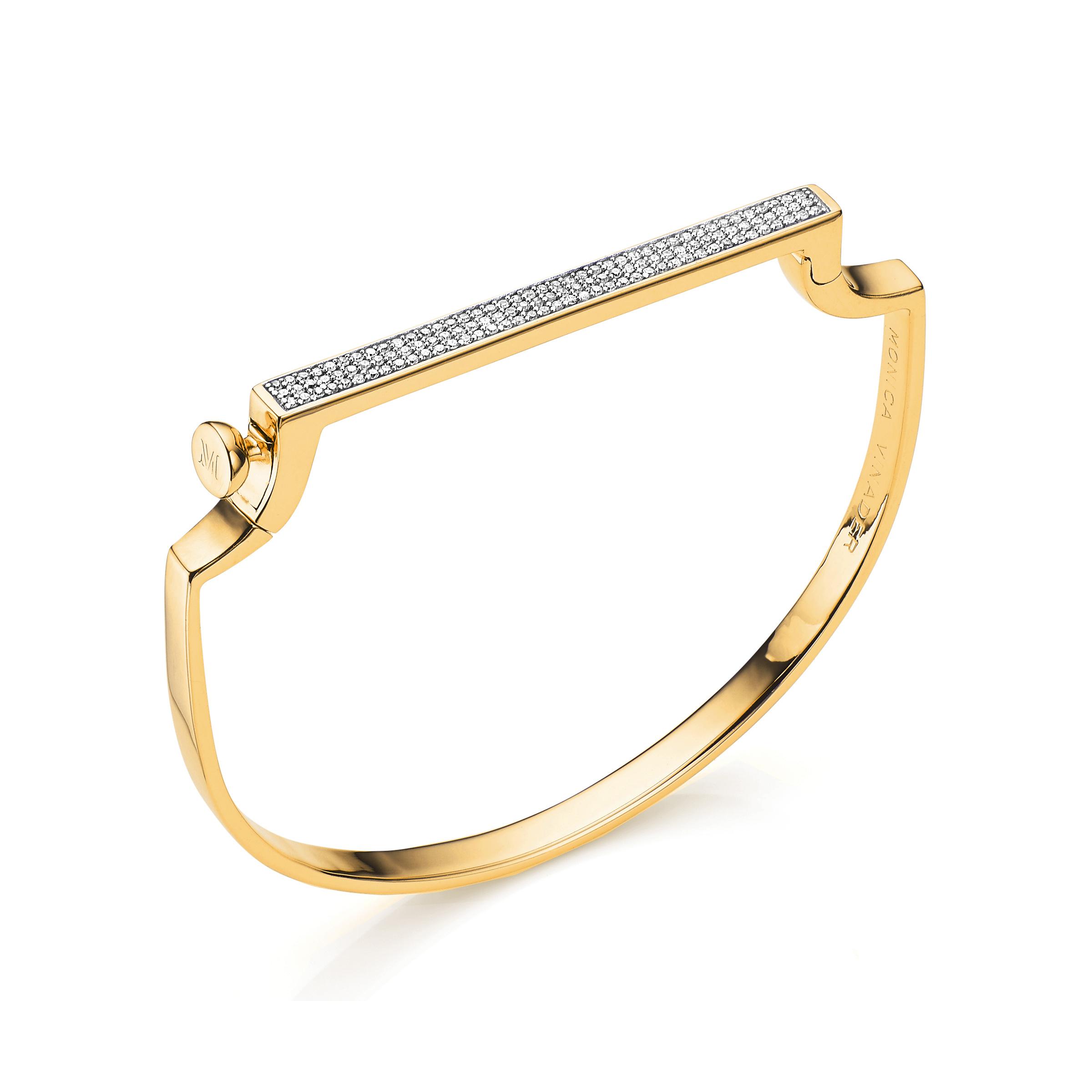 Monica Vinader Signature 18ct Gold-plated Vermeil Silver Bangle in ...