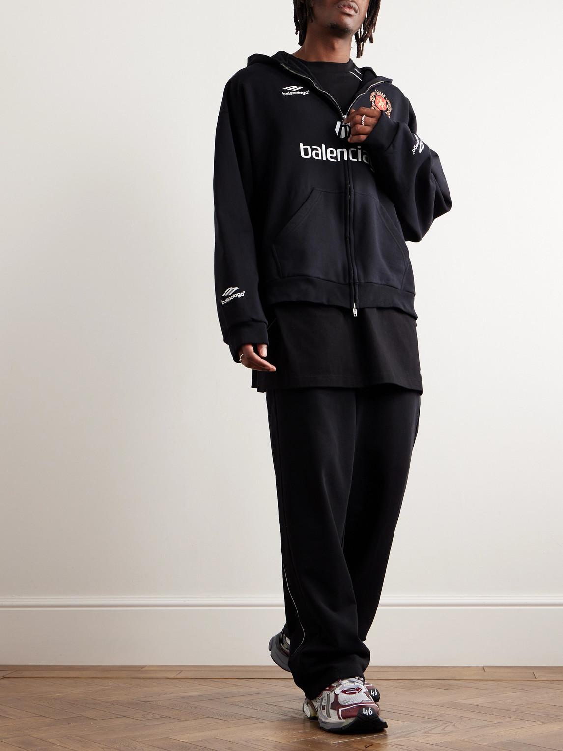 Balenciaga 2024 Soccer Oversized Logo-detailed Cotton-jersey Balenciaga 2024 Soccer Oversized Logo-detailed Cotton-jersey