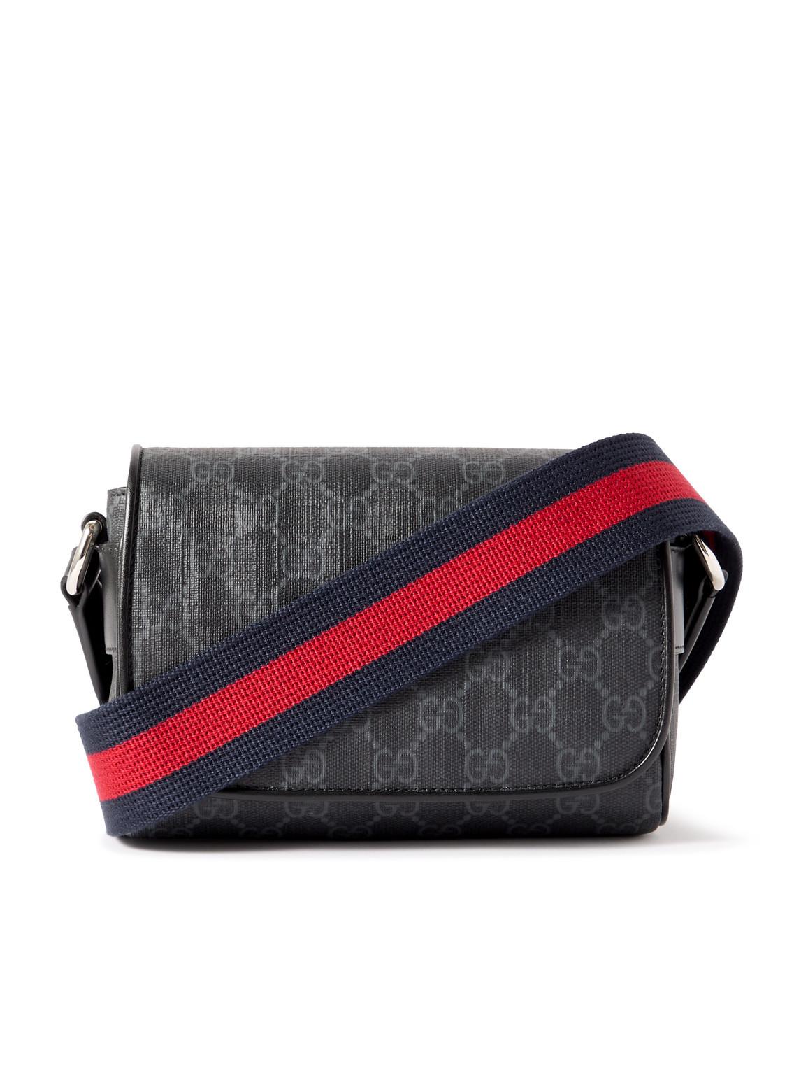 Gucci Ophidia Mini Leather-trimmed Monogrammed Coated-canvas Messenger ...