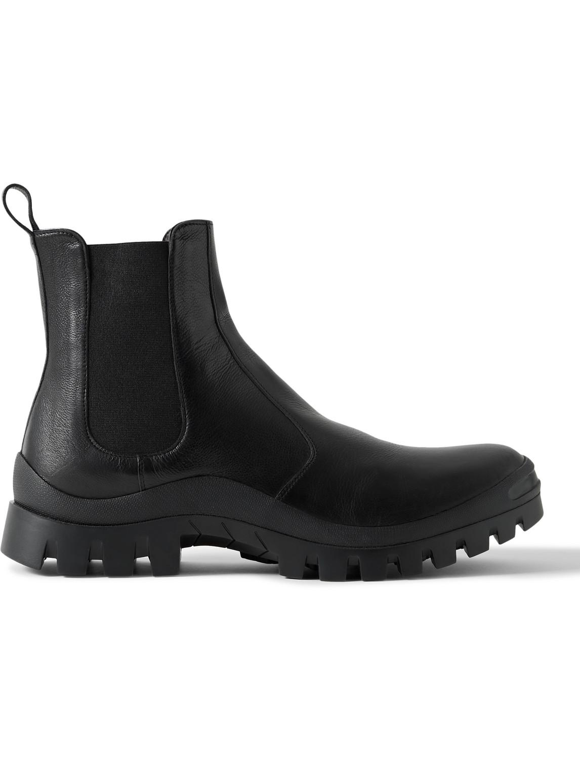The Row Greta Textured-leather Chelsea Boots in Black for Men | Lyst