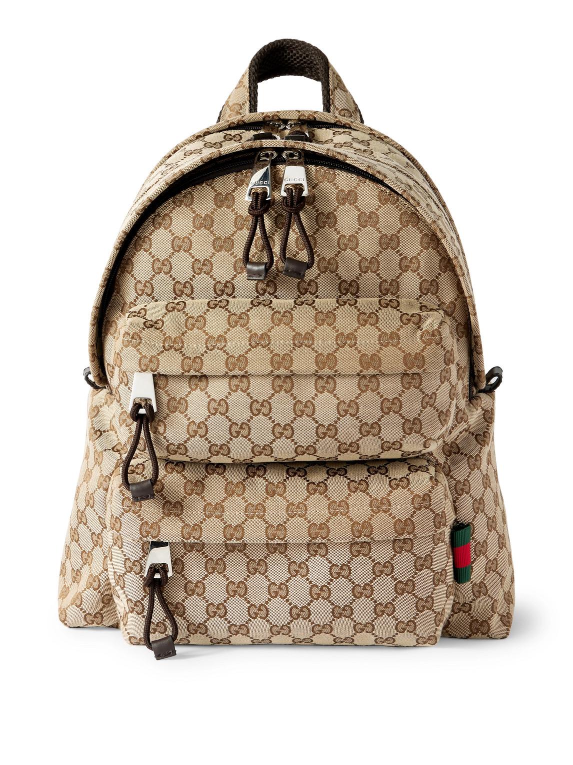 Gucci Monogrammed Coated-Canvas Backpack in Natural for Men | Lyst