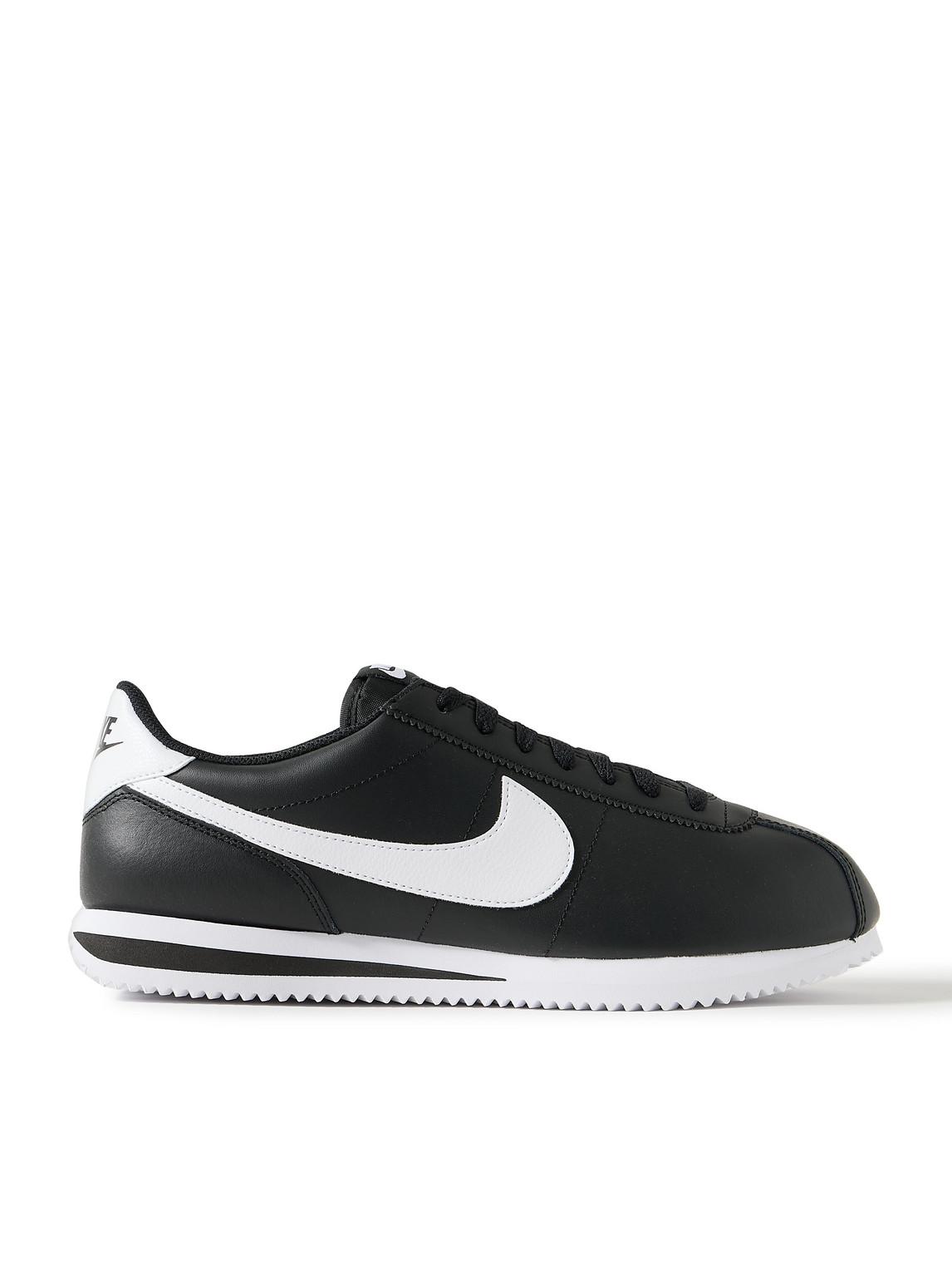 Nike Cortez Mesh-panelled Leather Sneakers in Black for Men | Lyst