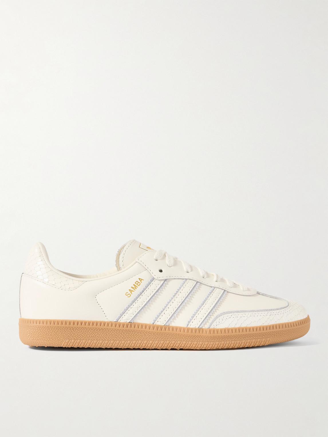 adidas Originals Samba Og Suede-Trimmed Snake-Effect Leather Sneakers ...