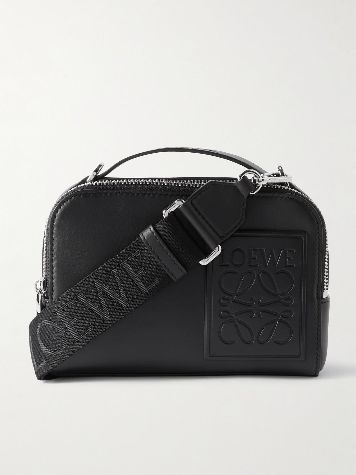 Loewe Camera Mini Logo-appliquéd Leather Messenger Bag in Black for Men ...