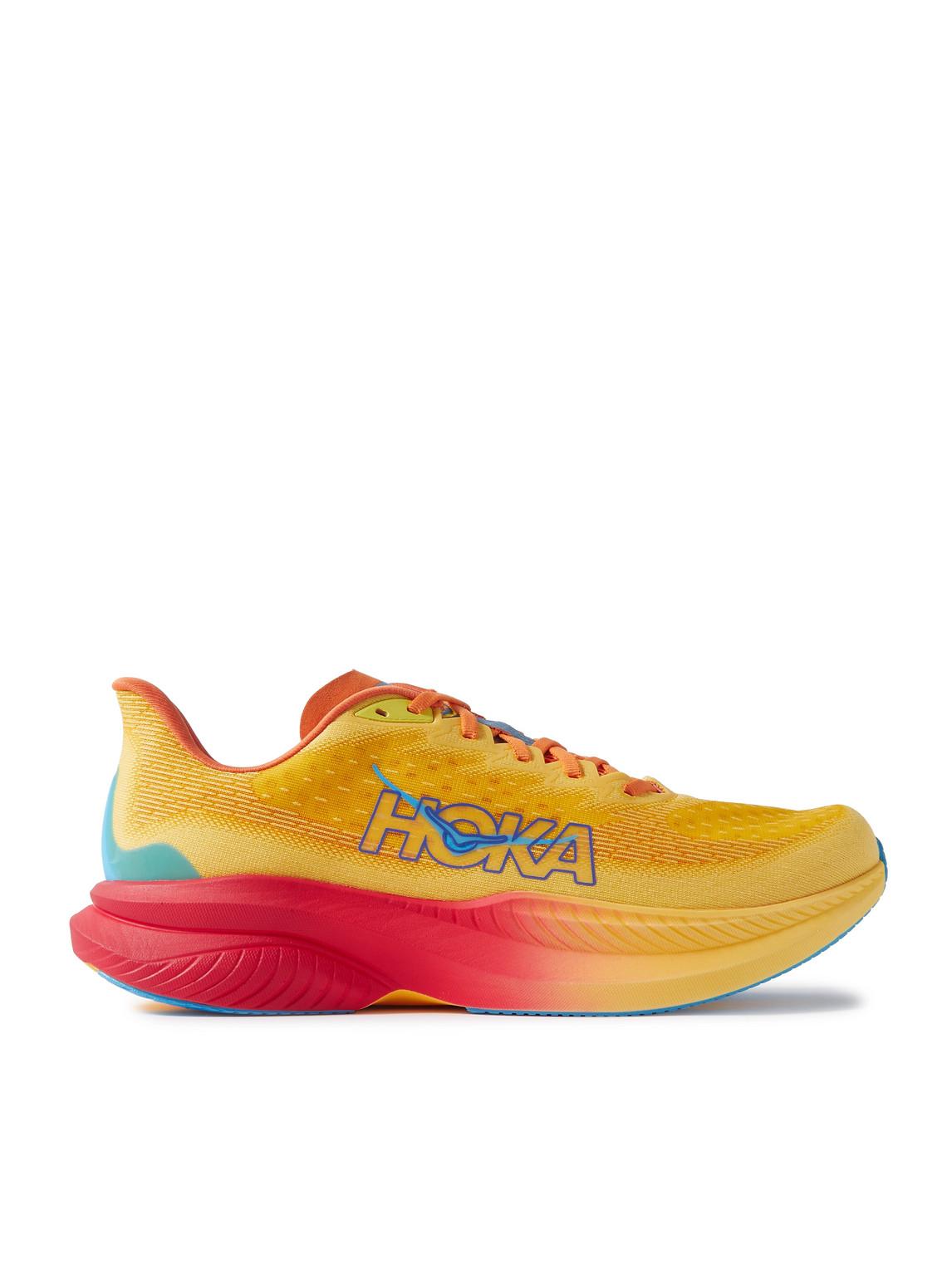 Hoka One One Performance Mach 6 Rubber-trimmed Mesh Running Sneakers in ...