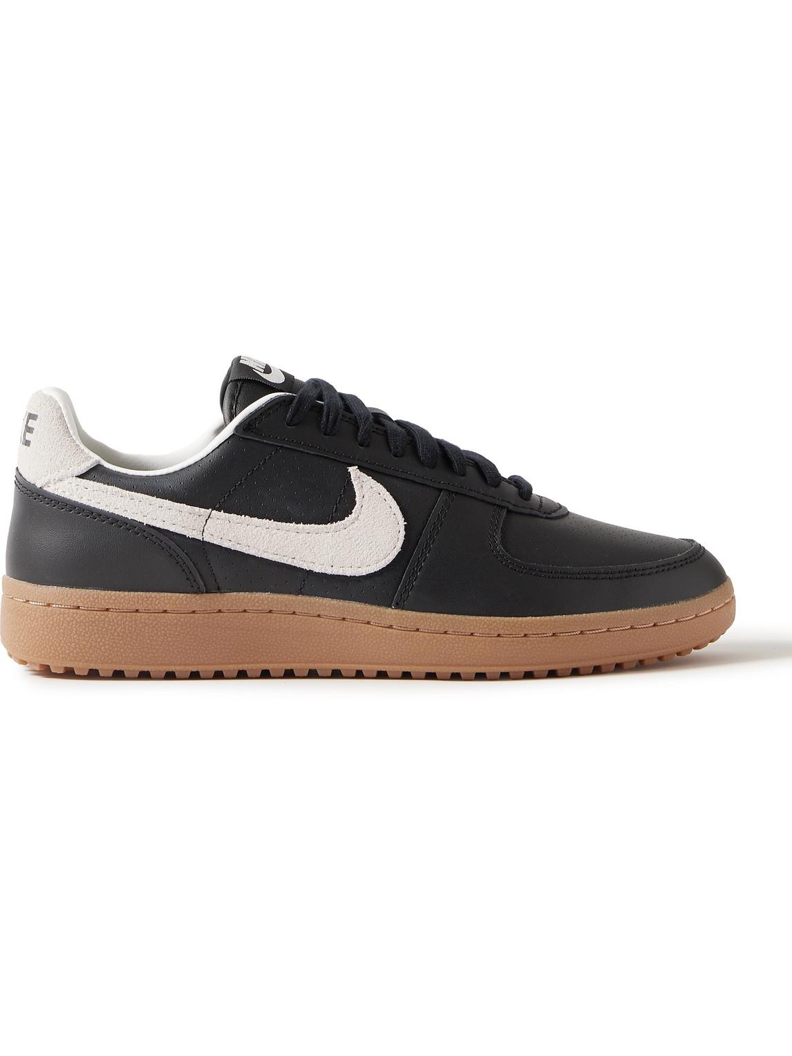 Nike Field General 82 Sp Suede-trimmed Perforated-leather Sneakers in Black for Men | Lyst