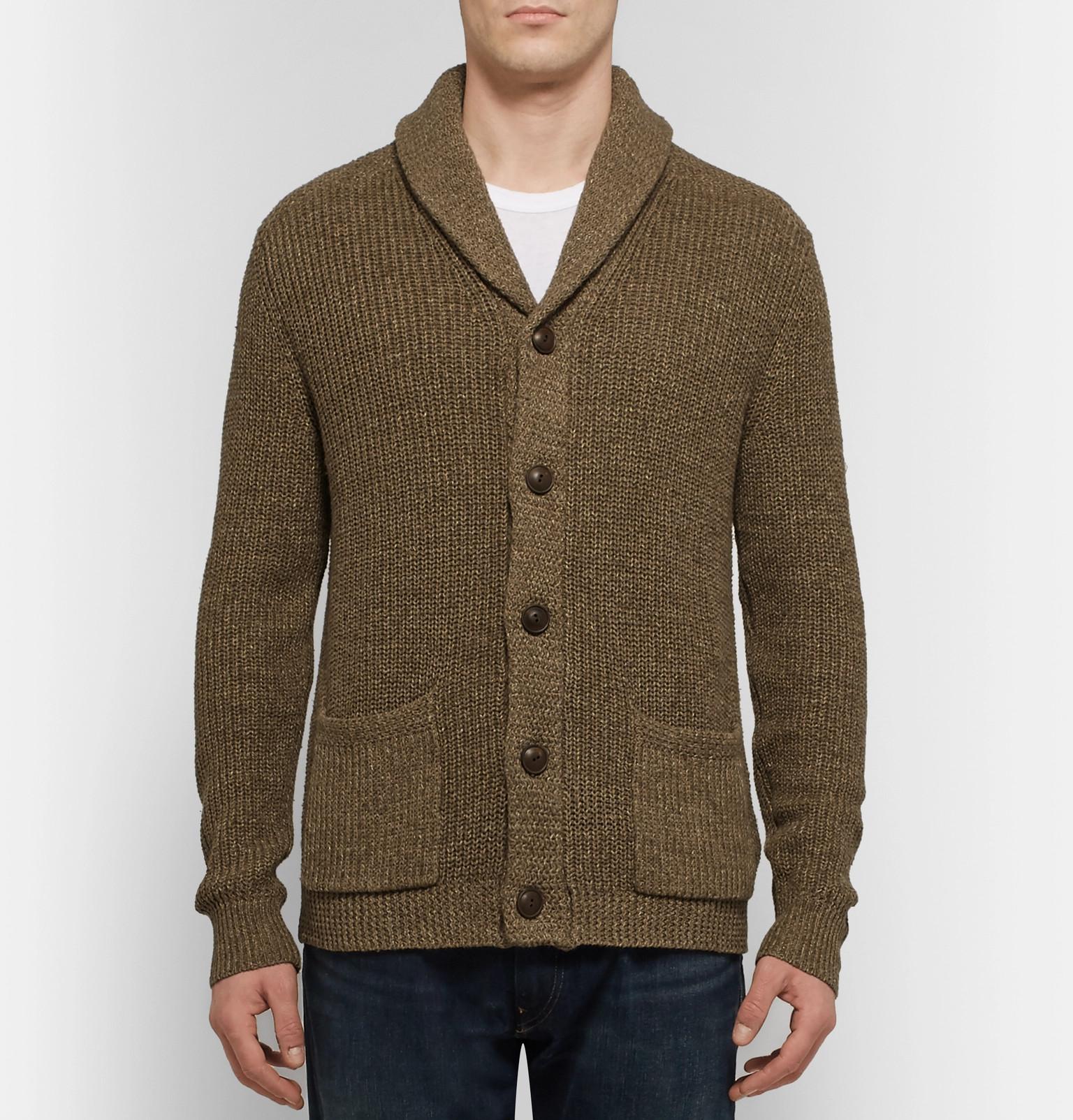 Polo Ralph Lauren Shawl Collar Cotton And Linen Blend Cardigan For Men