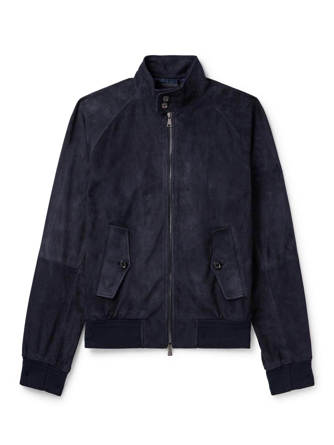 Ralph Lauren Purple Label Torrence Suede Bomber Jacket in Blue for Men ...