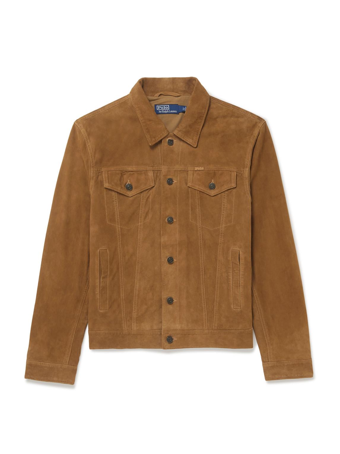 Polo Ralph Lauren Suede Trucker Jacket in Brown for Men | Lyst