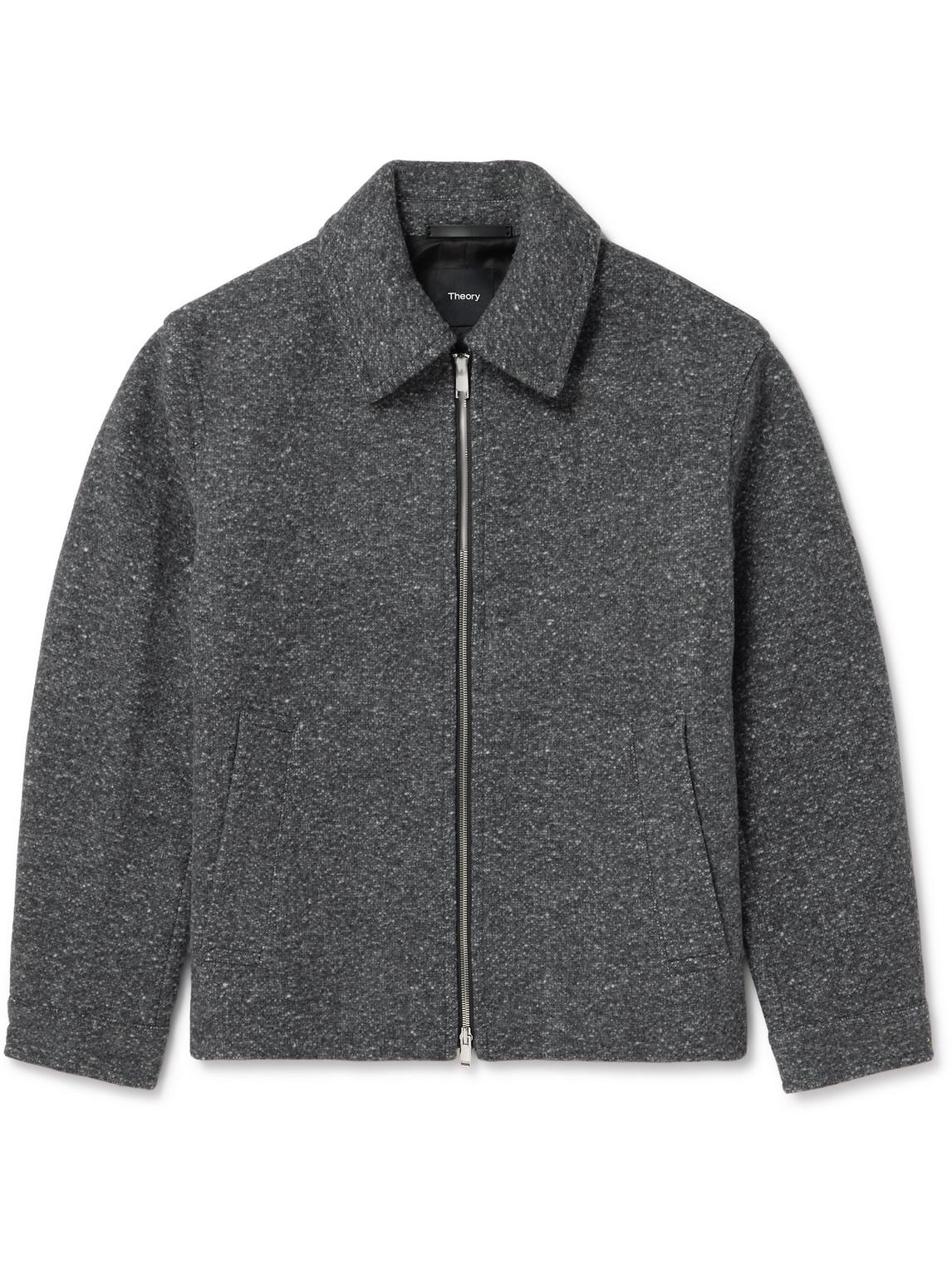 Theory Milo Wool-Blend Bouclé Blouson Jacket in Gray for Men | Lyst