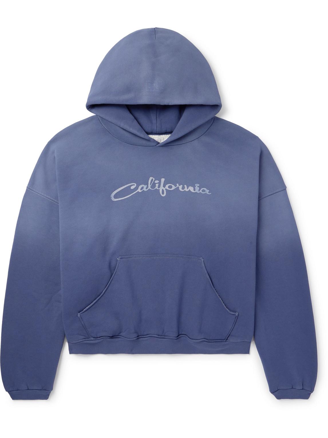 ERL Oversized Printed Cotton-jersey Hoodie in Blue for Men ERL Oversized Printed Cotton-jersey Hoodie in Blue for Men