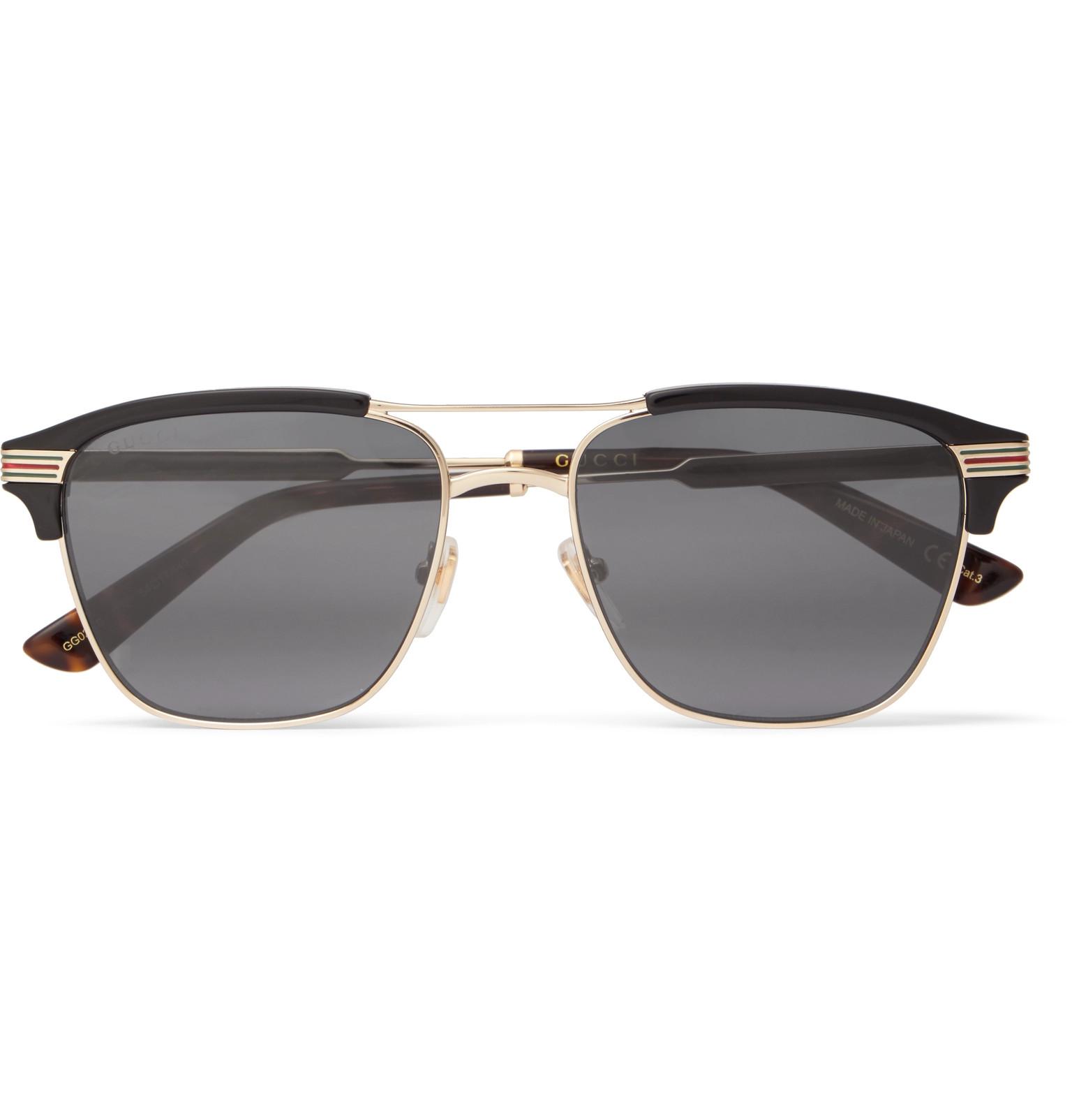 Gucci Endura Square-frame Acetate And Gold-tone Sunglasses in Metallic ...