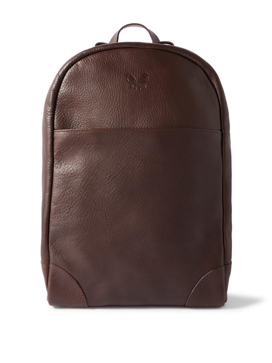 Bennett Winch Logo-Debossed Full-Grain Leather Backpack in Brown for ...