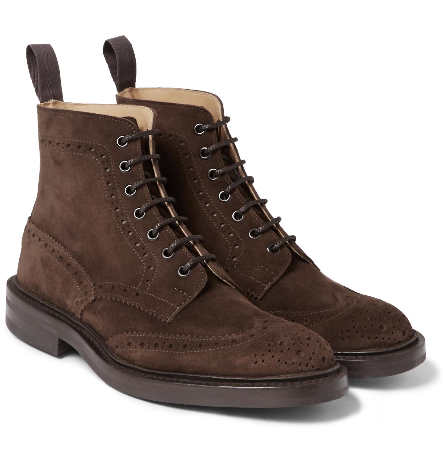 Trickers Stow Suede Brogue Boots In Brown For Men Lyst