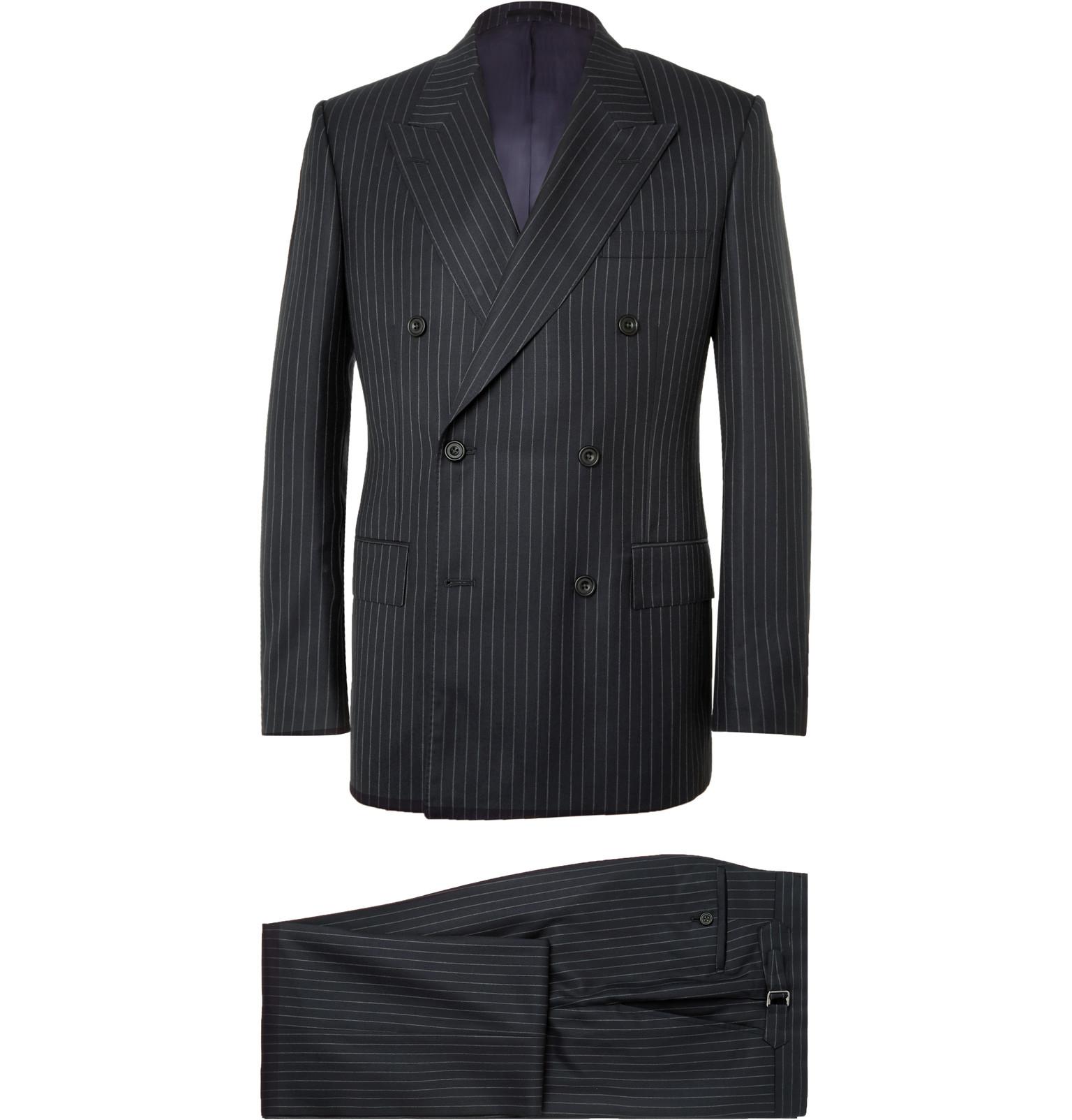 Kingsman Navy Harry Slim-fit Pinstriped Super 120s Wool And Cashmere ...
