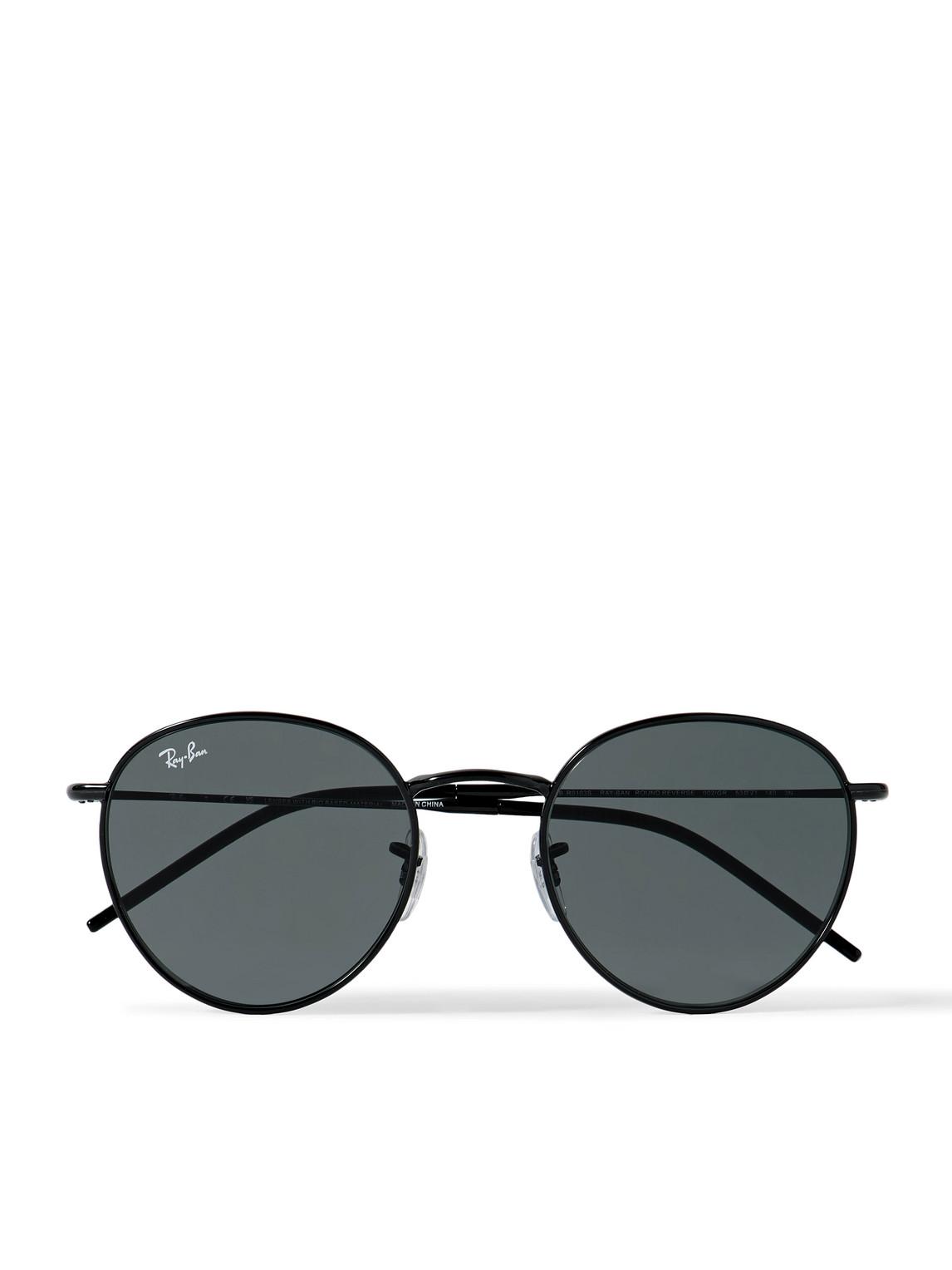 Ray-Ban Reverse Round-frame Metal Sunglasses in Black for Men | Lyst