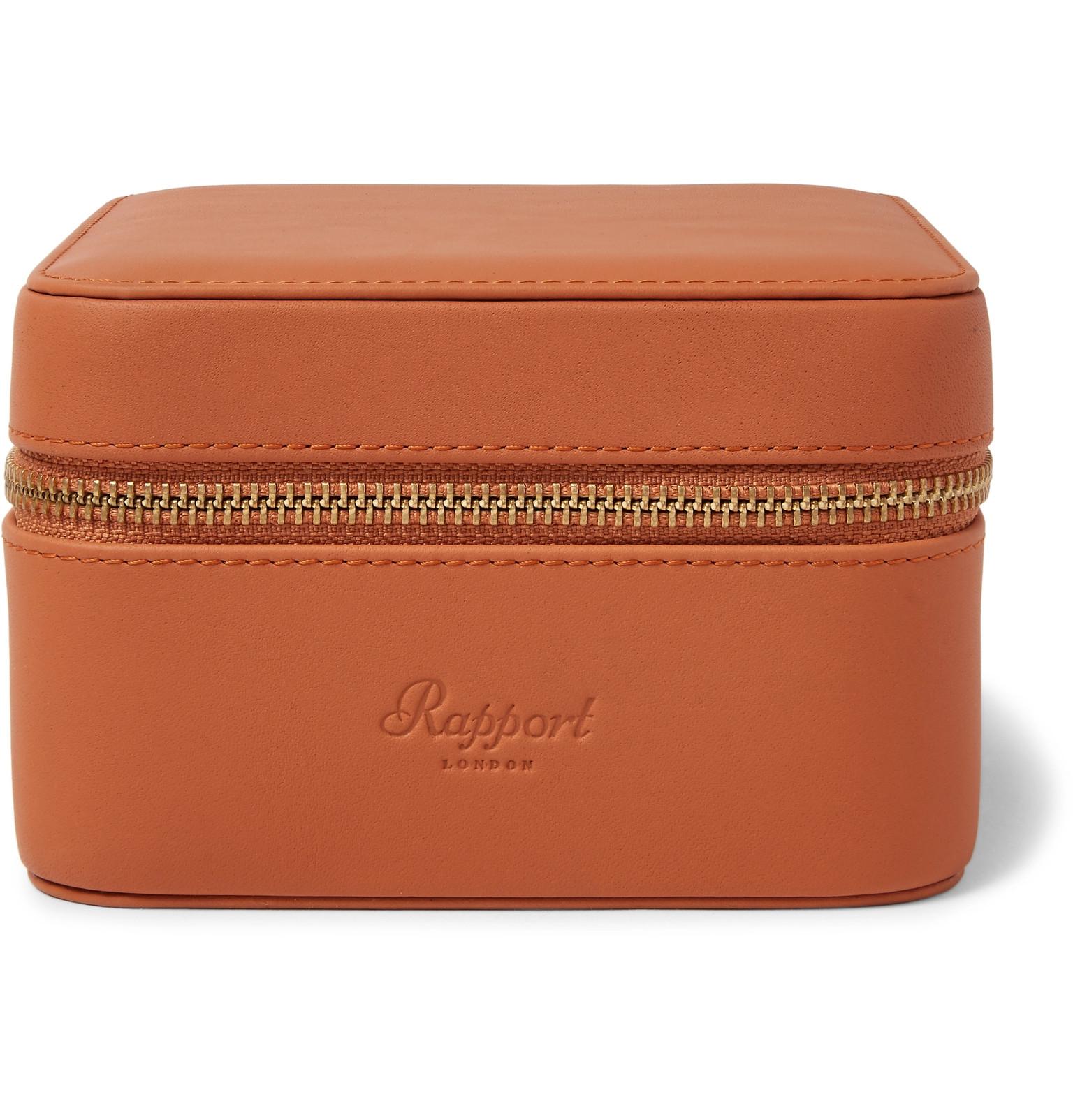 Rapport London Hyde Park Zip-around Leather Watch Box in Tan (Brown ...
