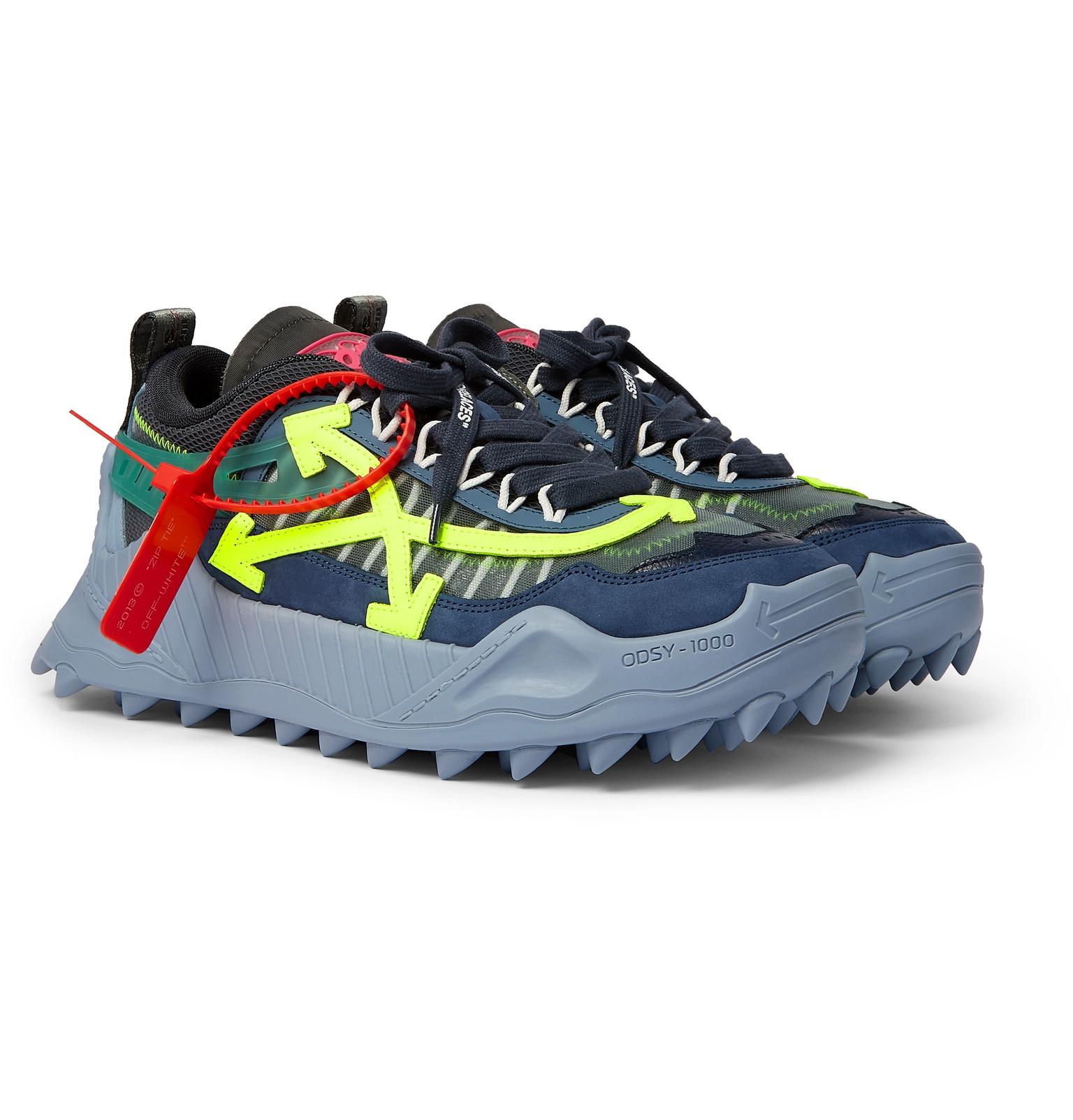 Off-White c/o Virgil Abloh Odsy-1000 Suede, Mesh, Leather And Rubber ...