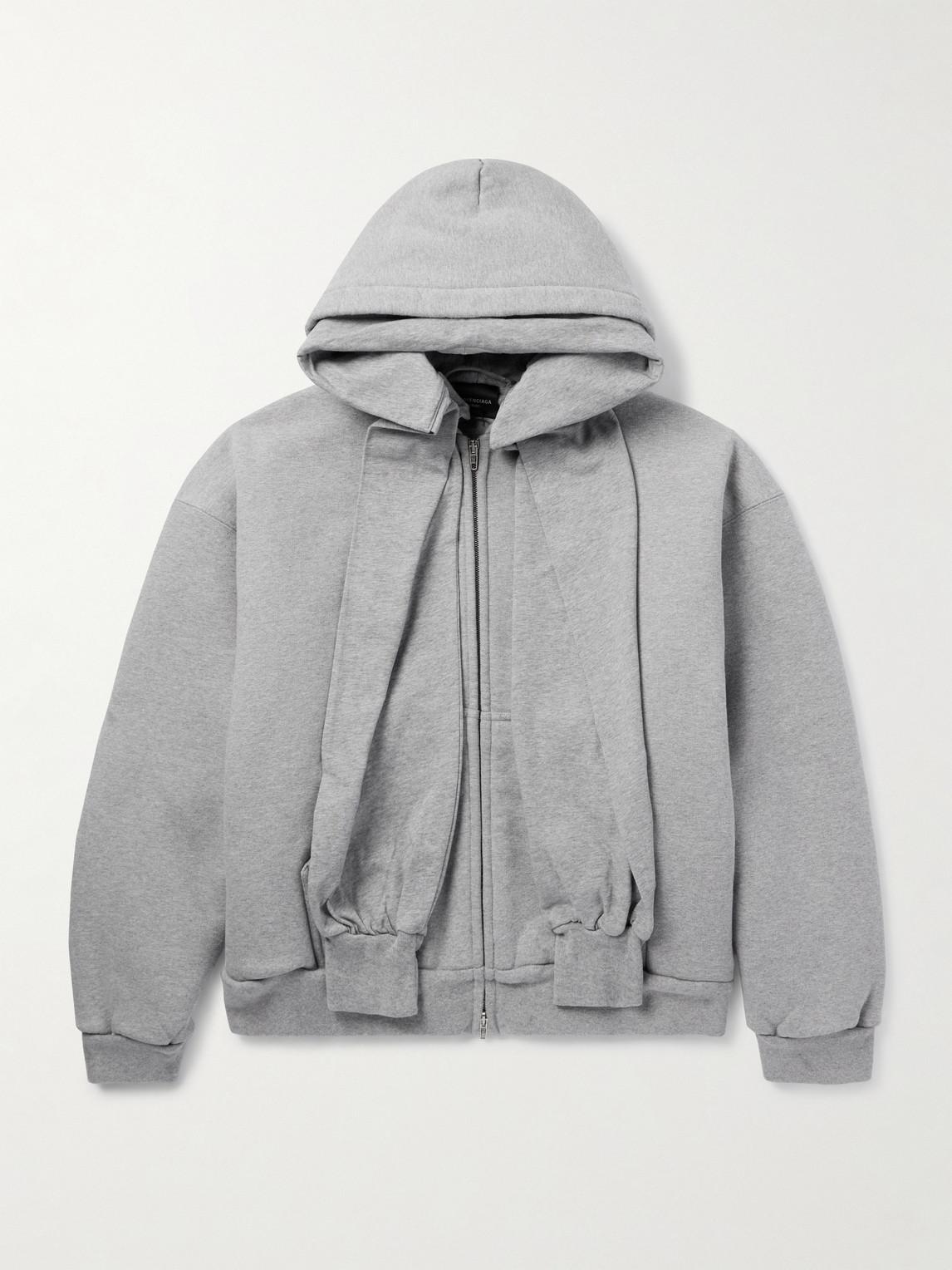 Balenciaga Incognito Oversized Layered Stretch-cotton Jersey Zip-up ...