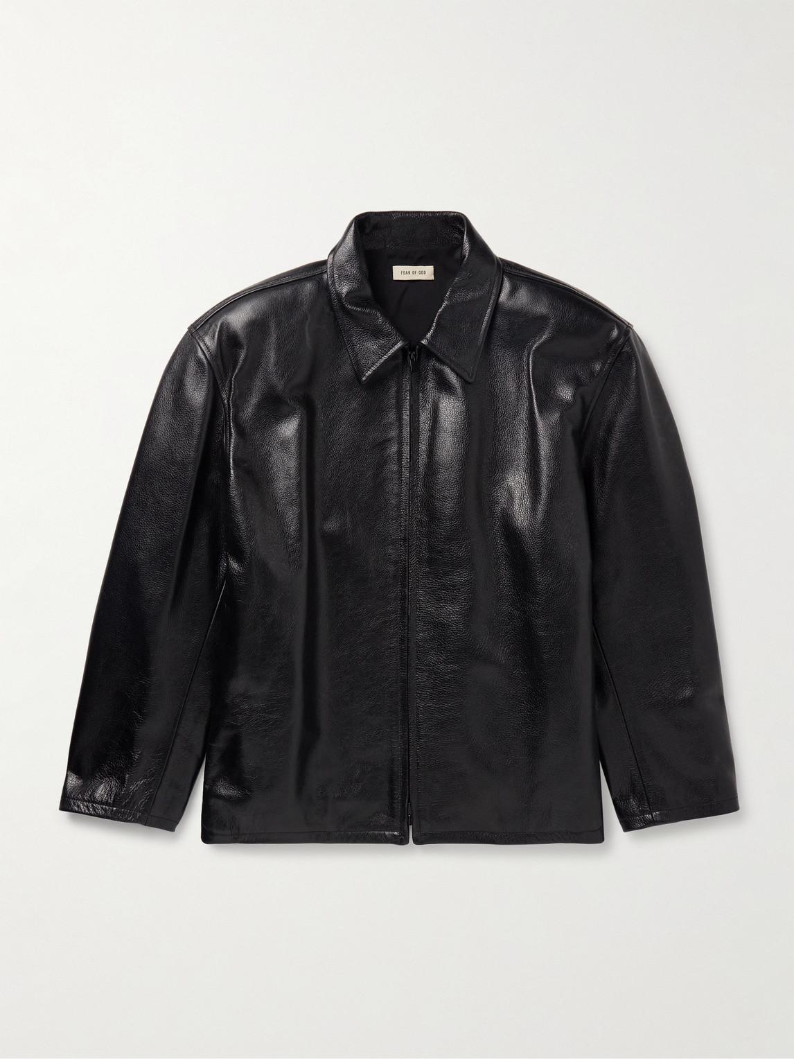Fear Of God Full-grain Leather Jacket in Black for Men | Lyst UK