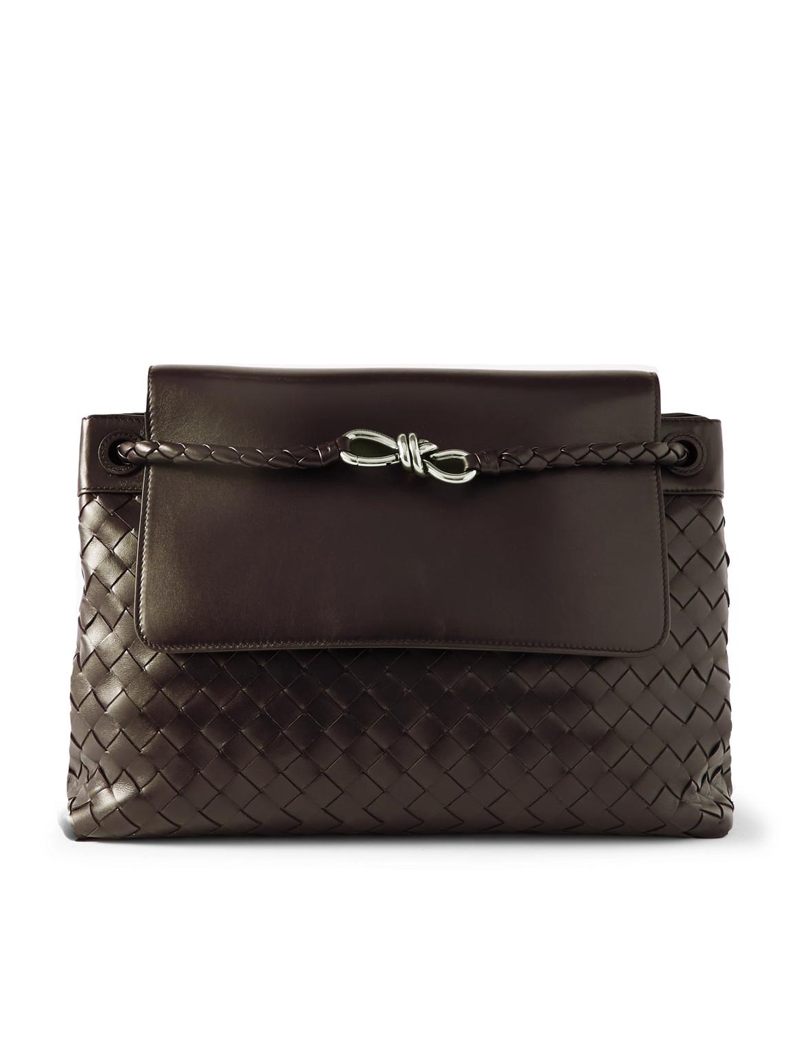 Bottega Veneta Andiamo Intrecciato Leather Messenger Bag in Black for ...