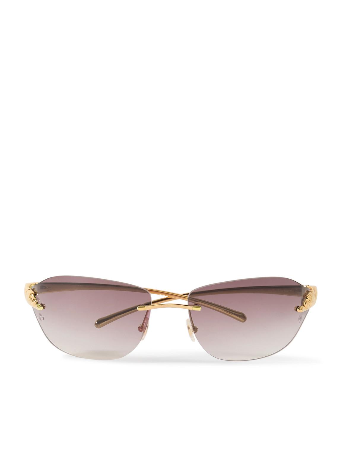 Cartier Panthère Classic Rimless Square-frame Gold-tone Sunglasses in ...