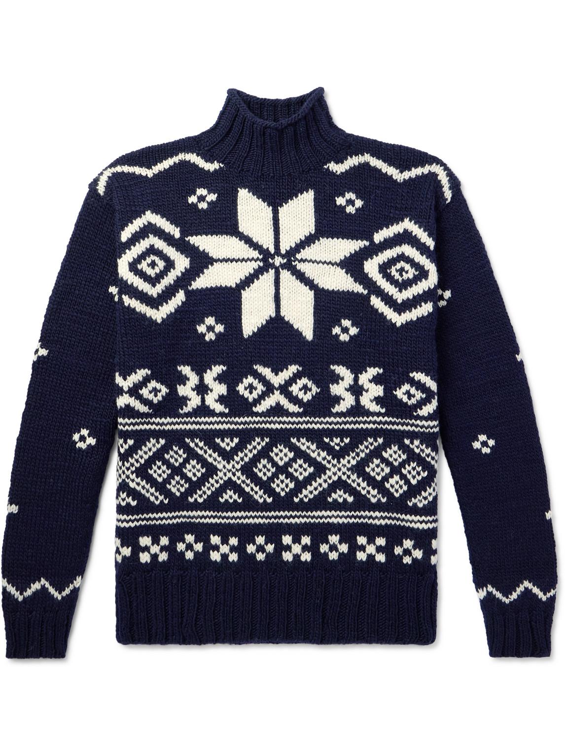 Polo Ralph Lauren Fair Isle Wool Rollneck Sweater in Blue for Men | Lyst