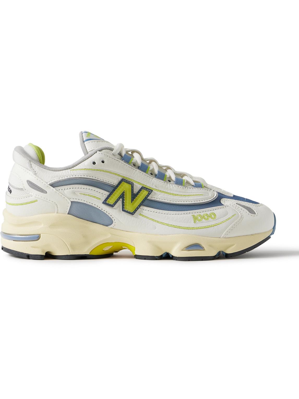 New Balance M1000 Embroidered Leather And Mesh Sneakers in White for ...