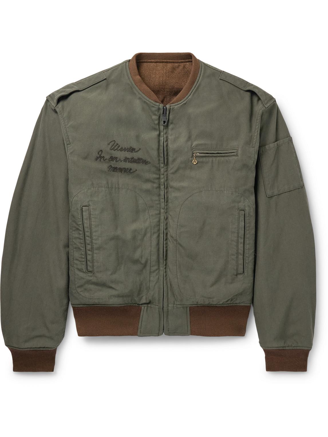 Visvim Reversible Printed Cotton-blend And Twill Bomber Jacket in Green ...