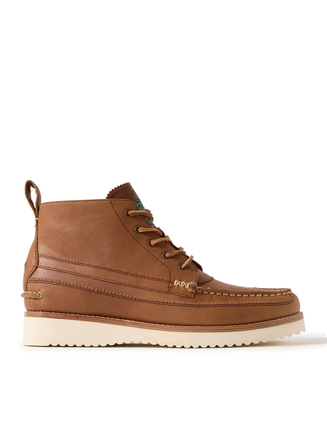 Polo Ralph Lauren Ranger Oiled-leather Boots in Brown for Men | Lyst
