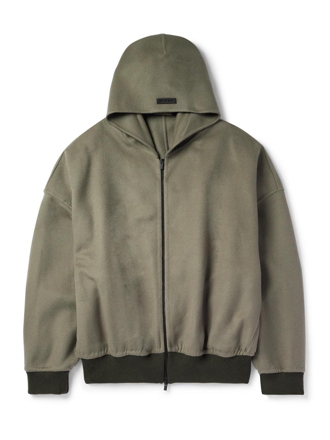Fear Of God Logo-Appliquéd Wool And Cashmere-Blend Hooded Bomber Jacket ...