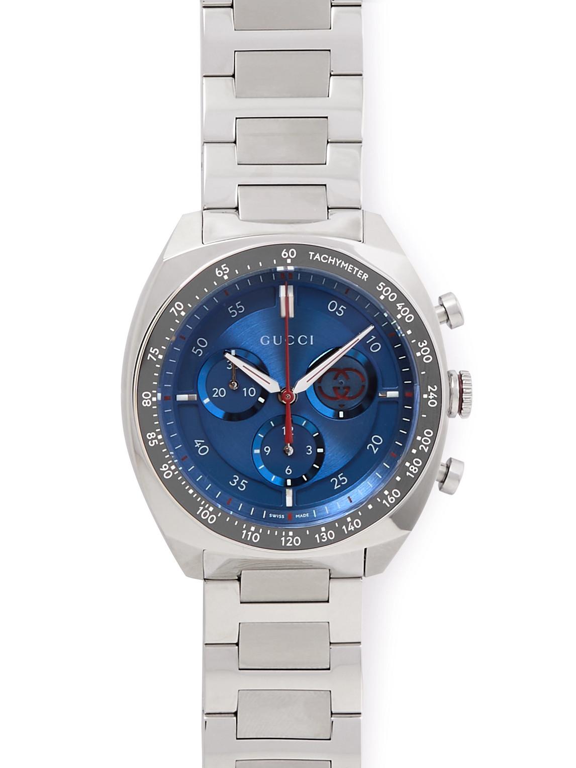 Gucci Interlocking Chronograph 41Mm Stainless Steel Watch in Blue for ...