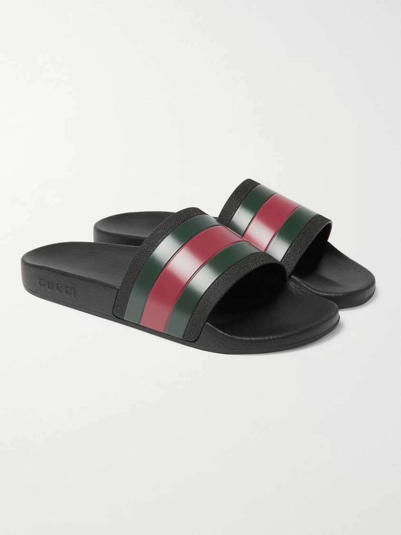 Buy gucci slides black rubber cheap online