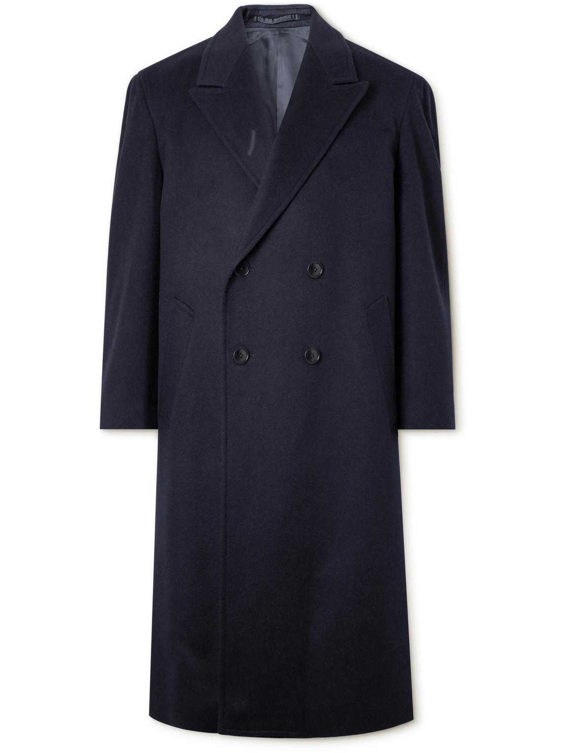Ghiaia Santo Barillà Double-breasted Cashmere Coat in Blue for Men | Lyst