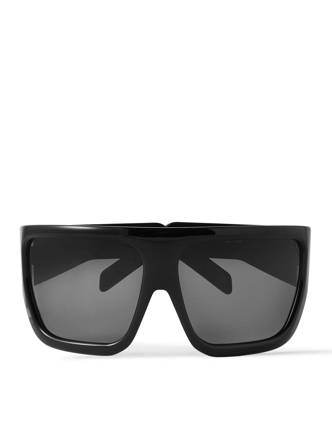 Rick Owens Shiny David Oversized D-frame Acetate Sunglasses in Black ...