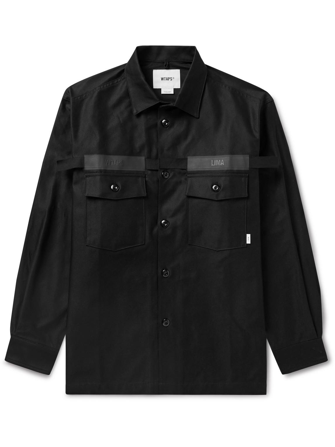 WTAPS Webbing-trimmed Logo-embroidered Cotton Overshirt in Black for ...