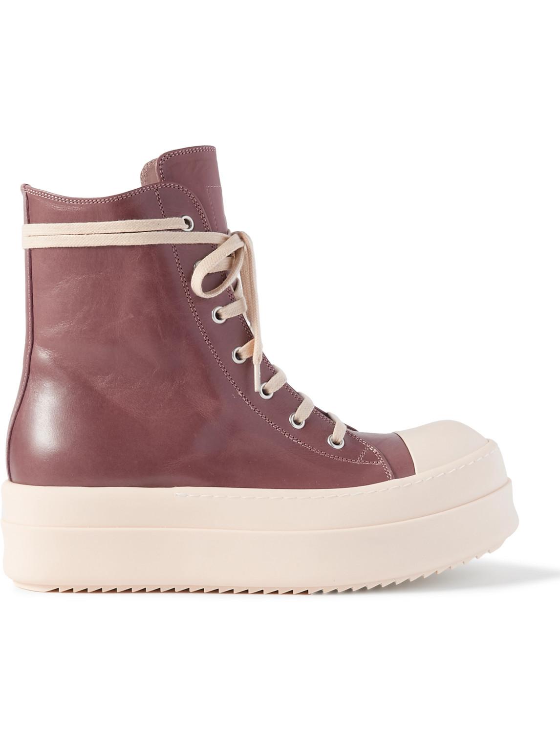 Rick Owens Ramones Leather High-top Sneakers in Pink for Men | Lyst