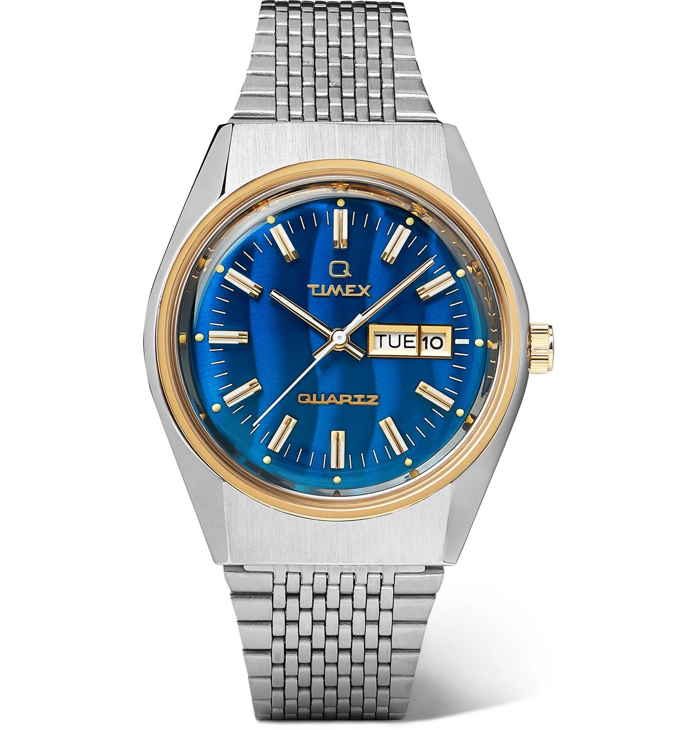 Timex Q Reissue Falcon Eye 38mm Stainless Steel Watch in Silver ...