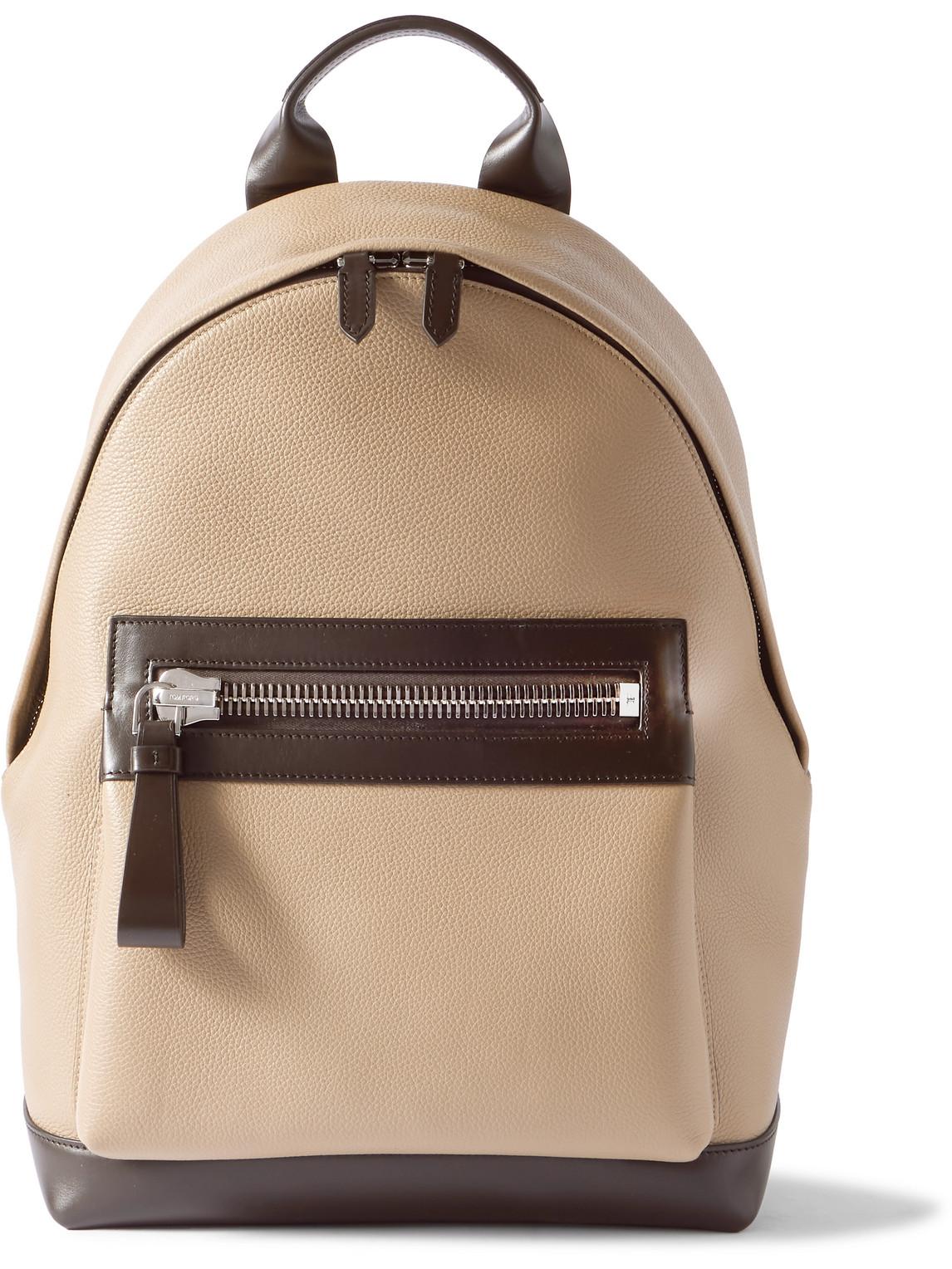 Tom Ford Buckley Two-tone Full-grain Leather Backpack in Natural for ...