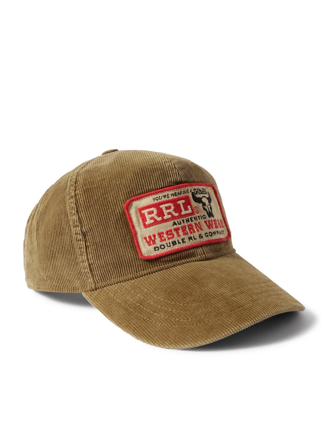 RRL Logo-appliquéd Cotton-corduroy Baseball Cap in Brown for Men | Lyst