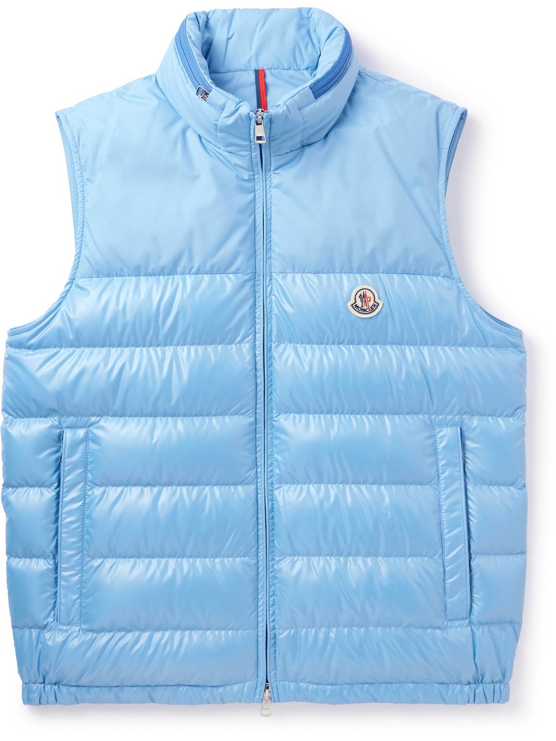 Moncler Logo-Appliquéd Quilted Shell Hooded Down Gilet in Blue for Men ...