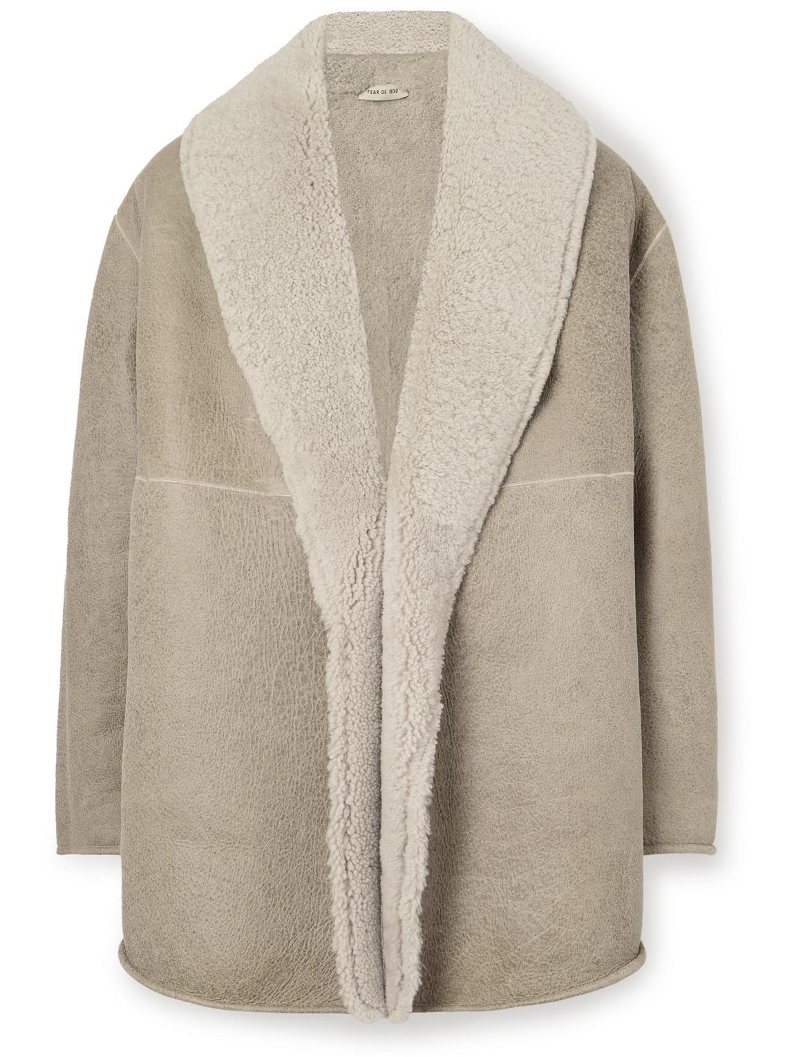 Fear Of God Logo-appliquéd Shawl-collar Shearling Jacket in Natural for ...