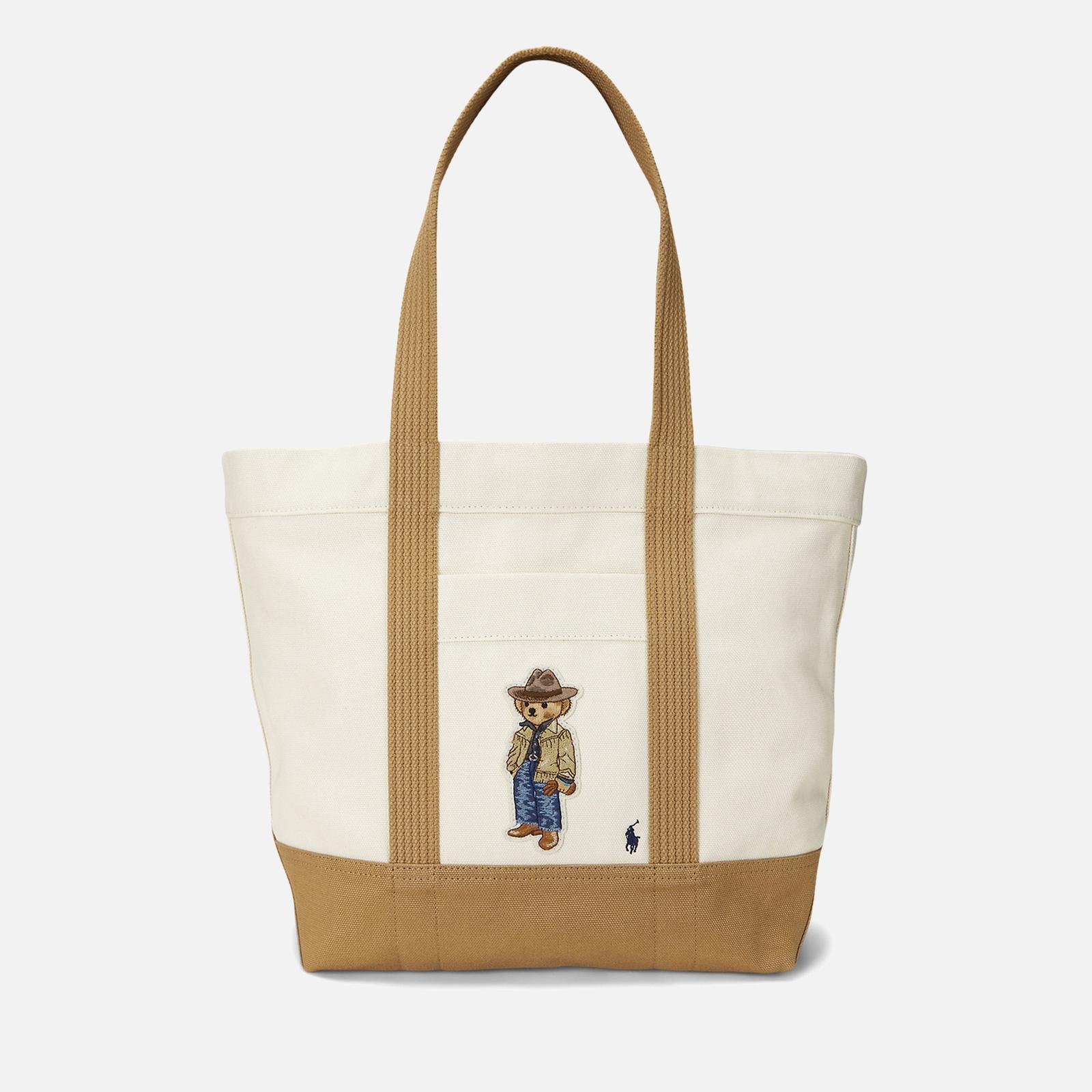 Polo Ralph Lauren Medium Canvas Tote Bag in Natural | Lyst